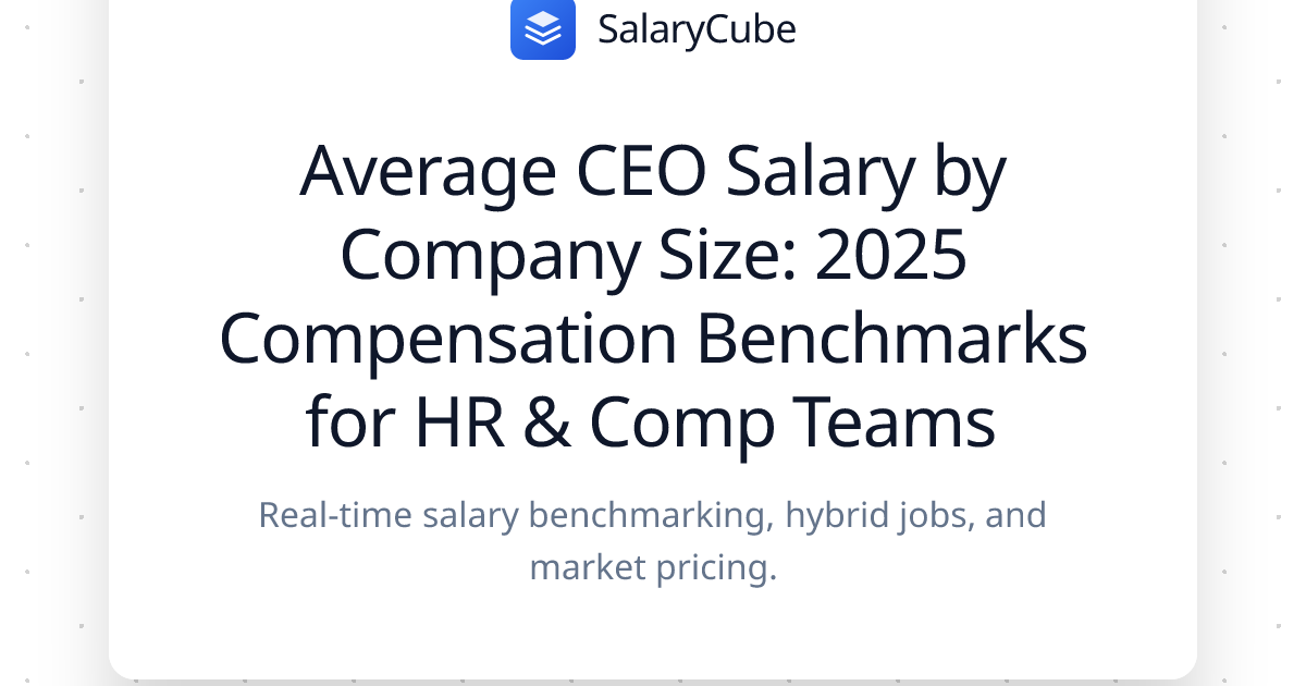 Average CEO Salary by Company Size: 2025 Compensation Benchmarks for HR ...