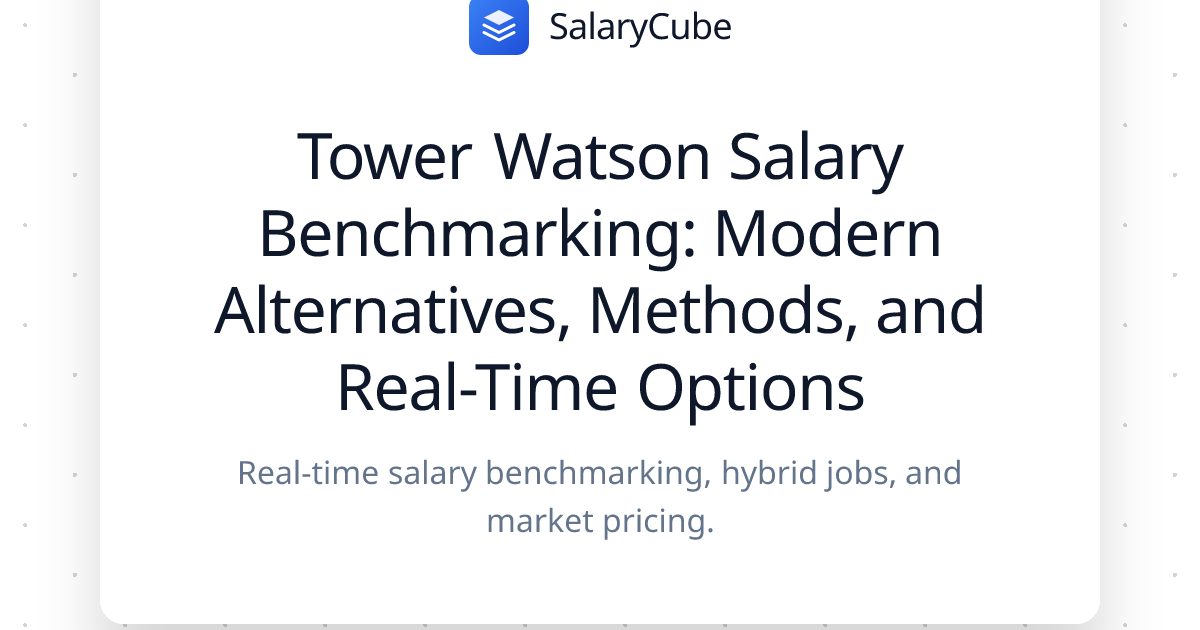 Tower Watson Salary Benchmarking: Modern Alternatives, Methods, and ...